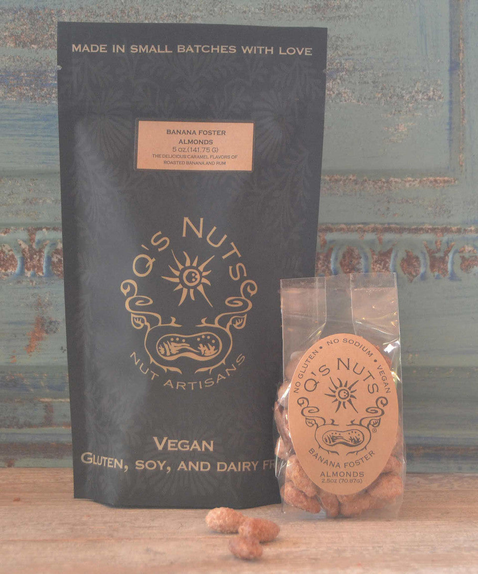 Q's Nuts: Banana Foster Almonds – Dr. Gravitys Candy Shack
